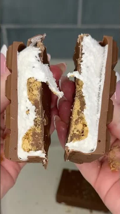 viral smores stuffed chocolate bar recipe 🍫 #shorts #easydessert # ...