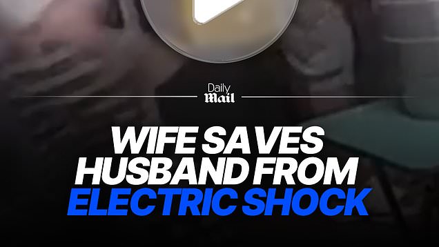 Quick-thinking wife uses oil bucket to save husband from electric shock