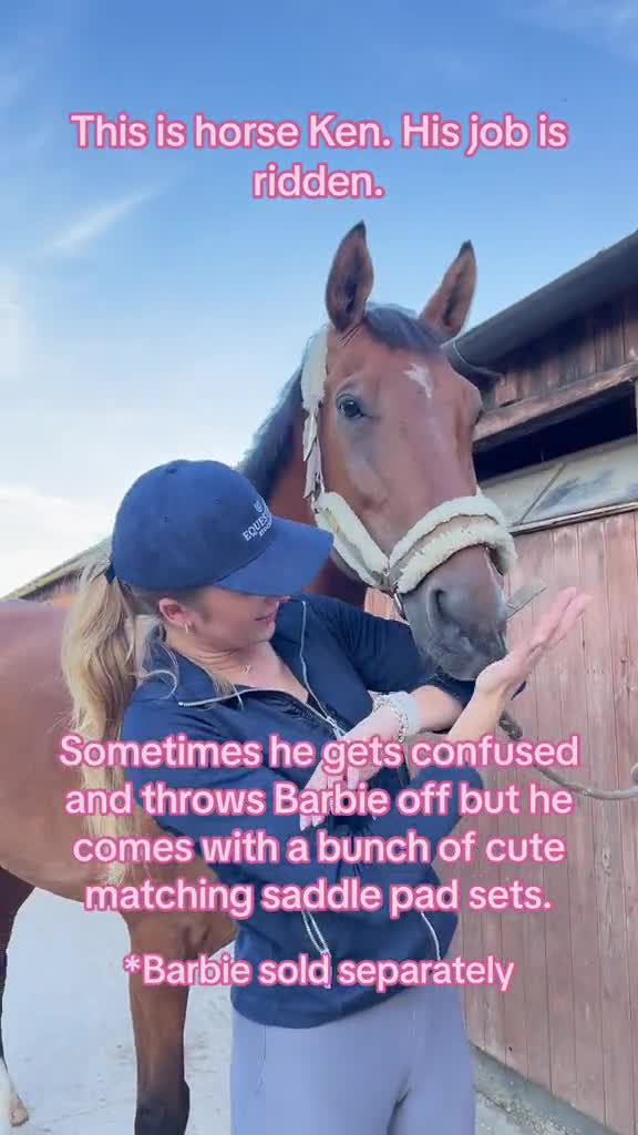 Horse Ken is kenough for Barbie and her matchy saddle pads