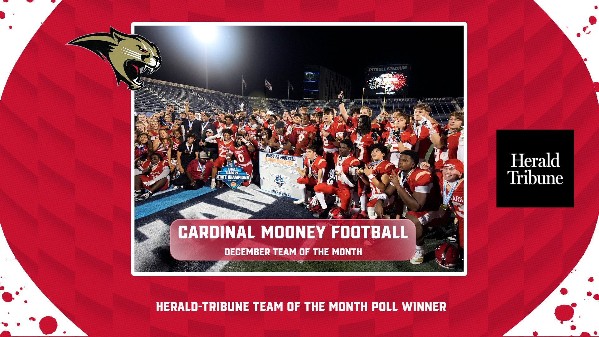 Cardinal Mooney football voted Herald-Tribune top team for December