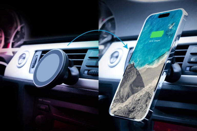 One snap, no cords — add this magentic car charger to your dashboard ...
