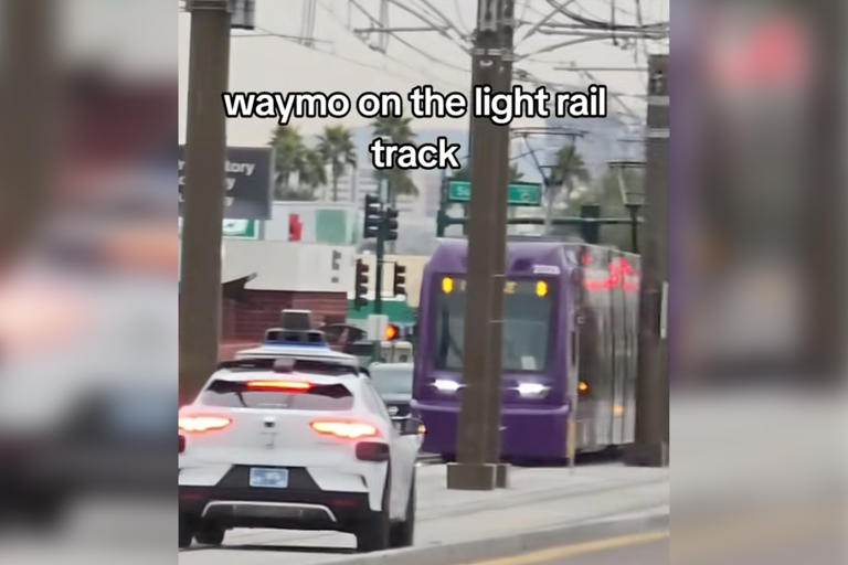 Video shows passenger bail from Waymo in path of oncoming train