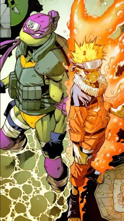 How did Naruto and the Teenage Mutant Ninja Turtles stop the Shredder?