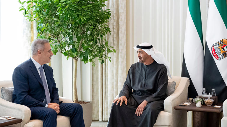 President Sheikh Mohamed receives Turkish foreign minister