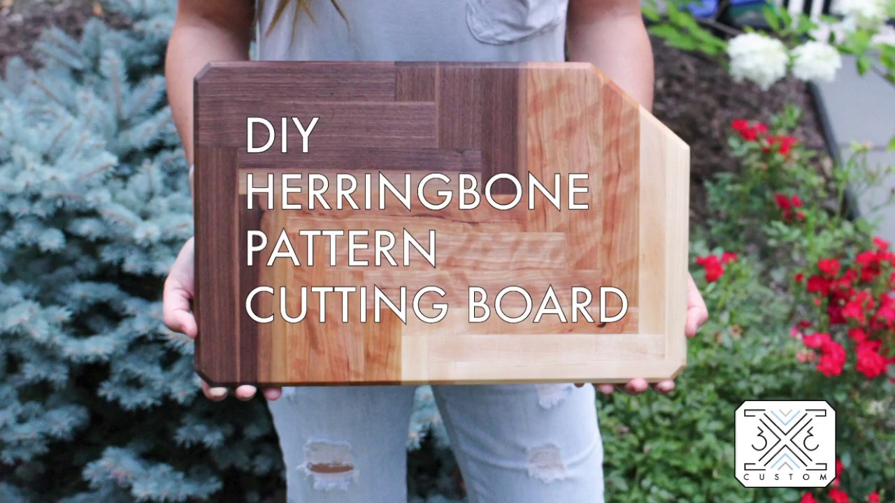 DIY ombre herringbone cutting board
