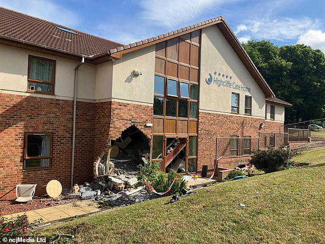 New footage shows moment stolen car ploughs into care home during chase ...