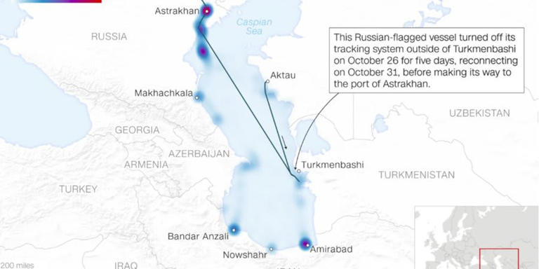 Iranian cargo ship disabled in Caspian Sea