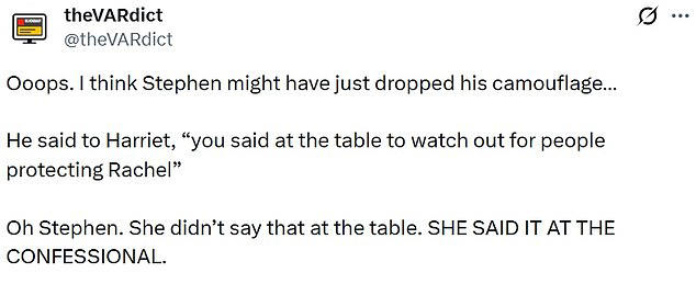 The Traitors star Stephen makes another major error