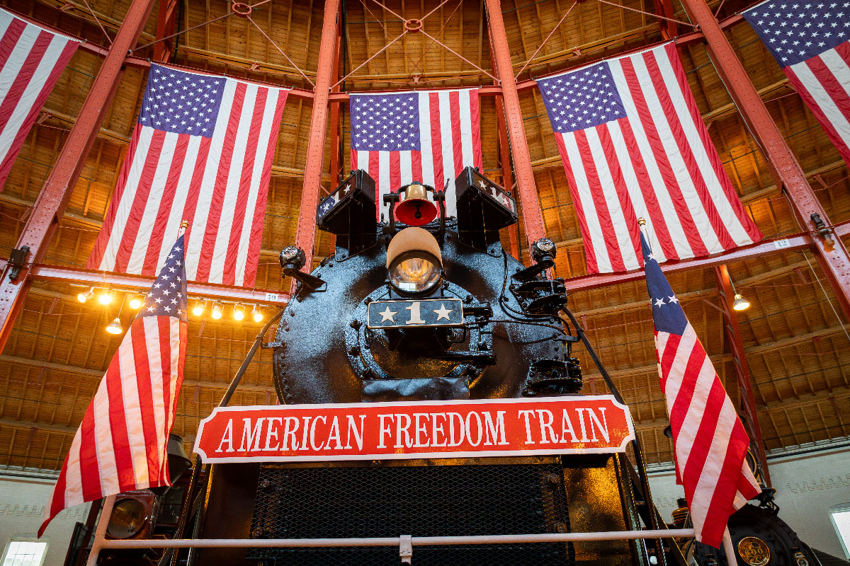 American Freedom Train No. 1 unveiled after cosmetic restoration