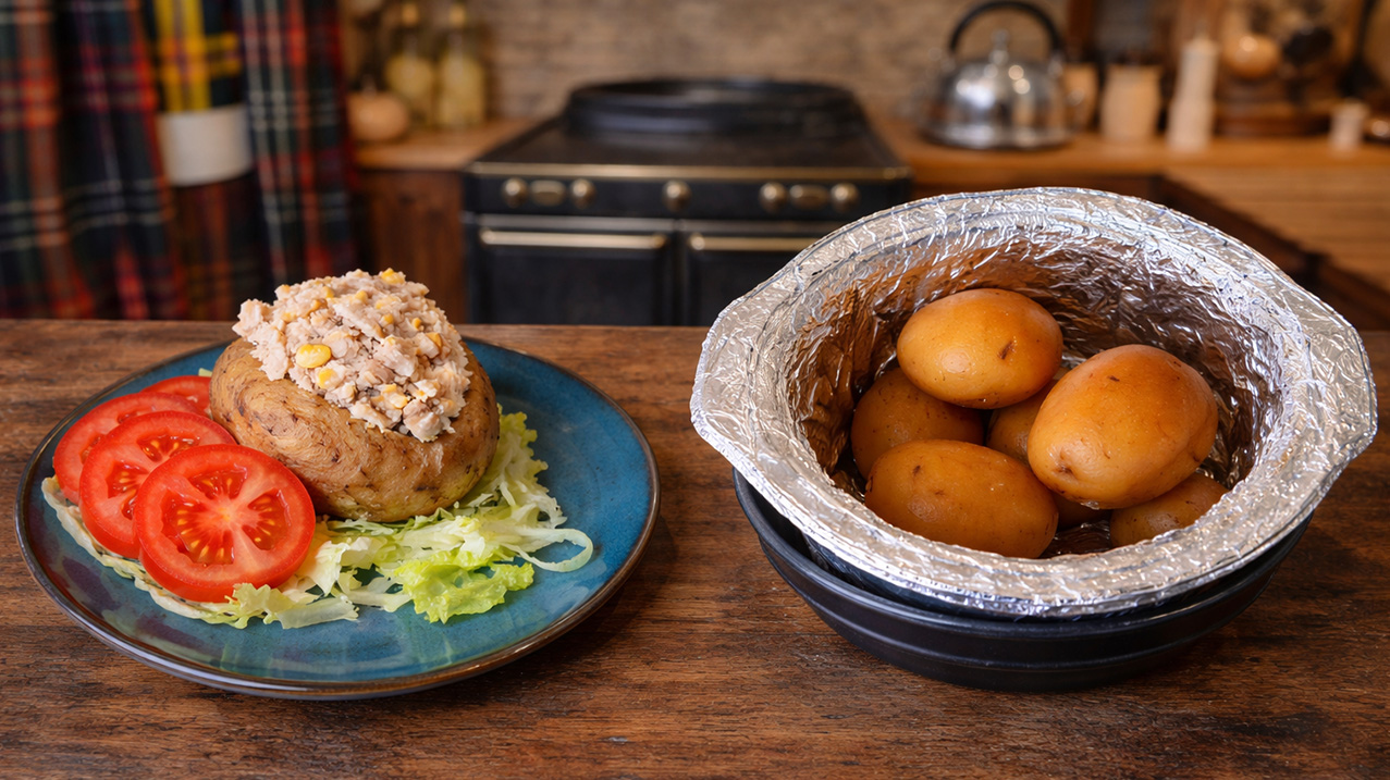 Easy crockpot method for fluffy baked potatoes