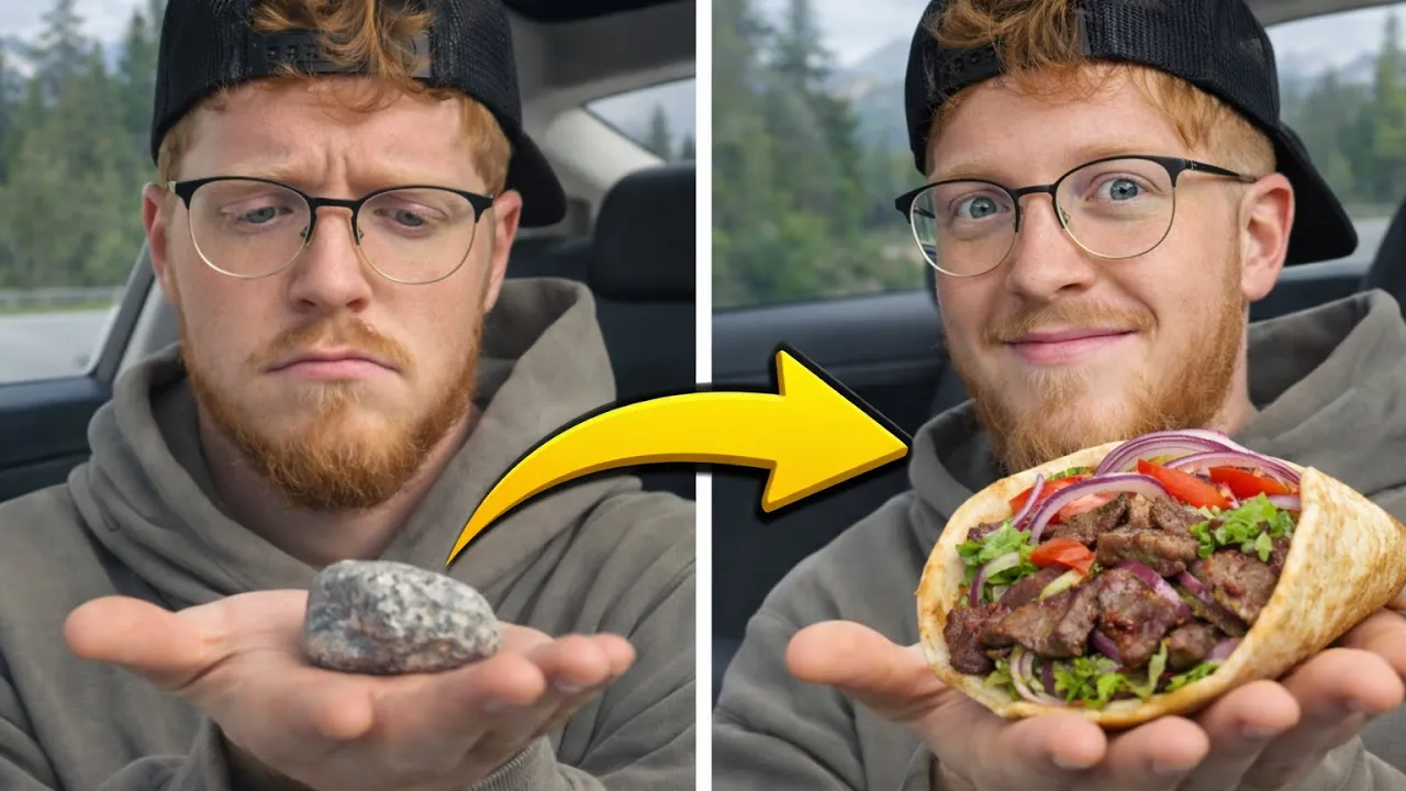 I traded a pebble for food on a $0 road trip