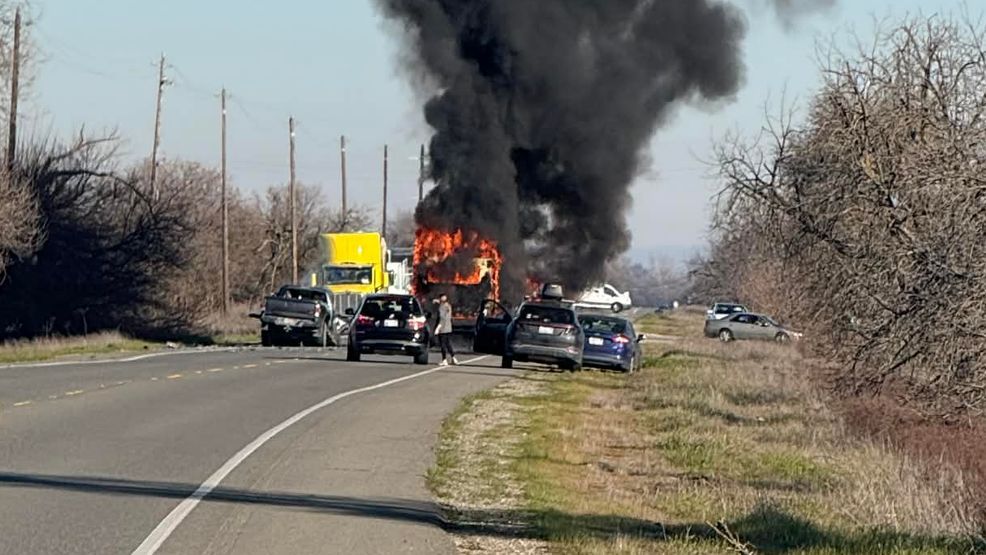 Six dead in fiery head-on crash with bus in Corning