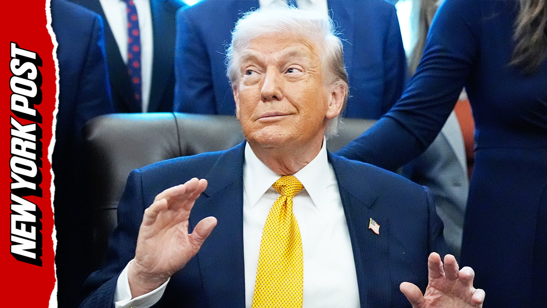 Trump chuckles after hearing where visiting farmers are from