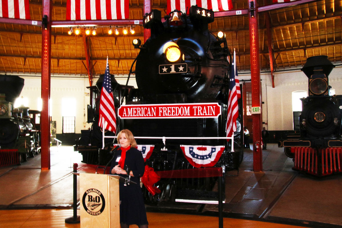 American Freedom Train No. 1 unveiled after cosmetic restoration