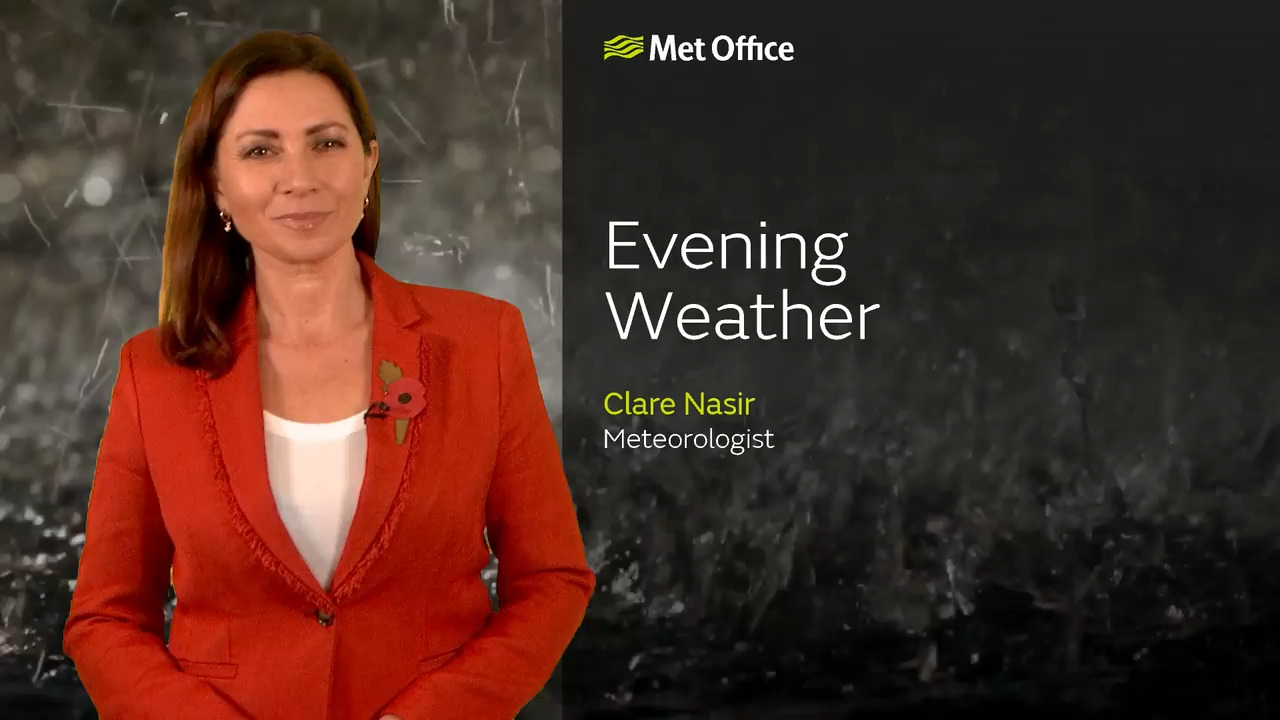 Met Office Tuesday evening weather forecast 04/11/2025