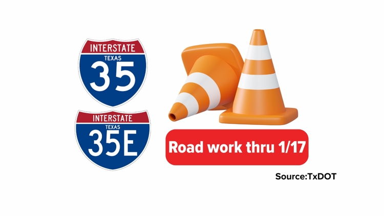Ongoing lane closures planned along I-35 and I-35E in Denton County