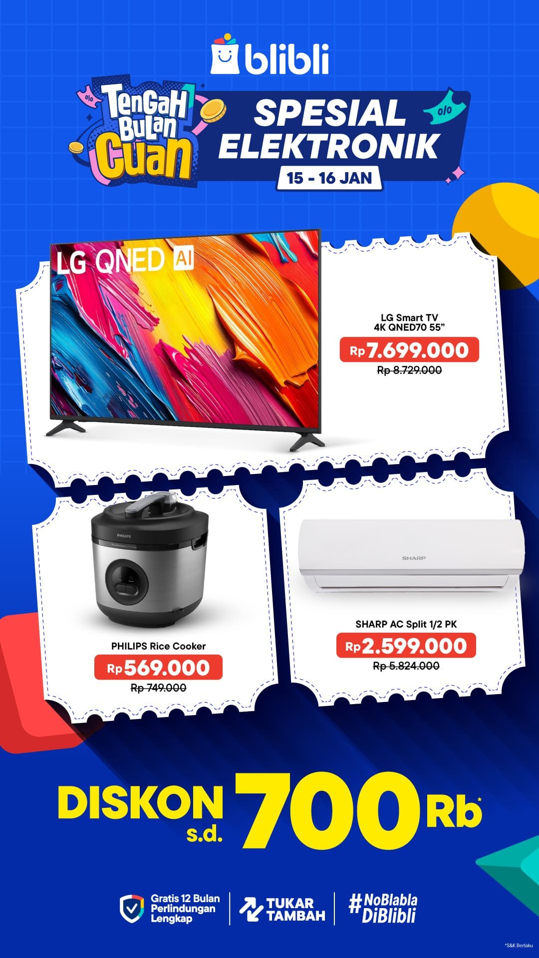 Promo tengah bulan cuan Blibli: Diskon elektronik cuma 2 hari