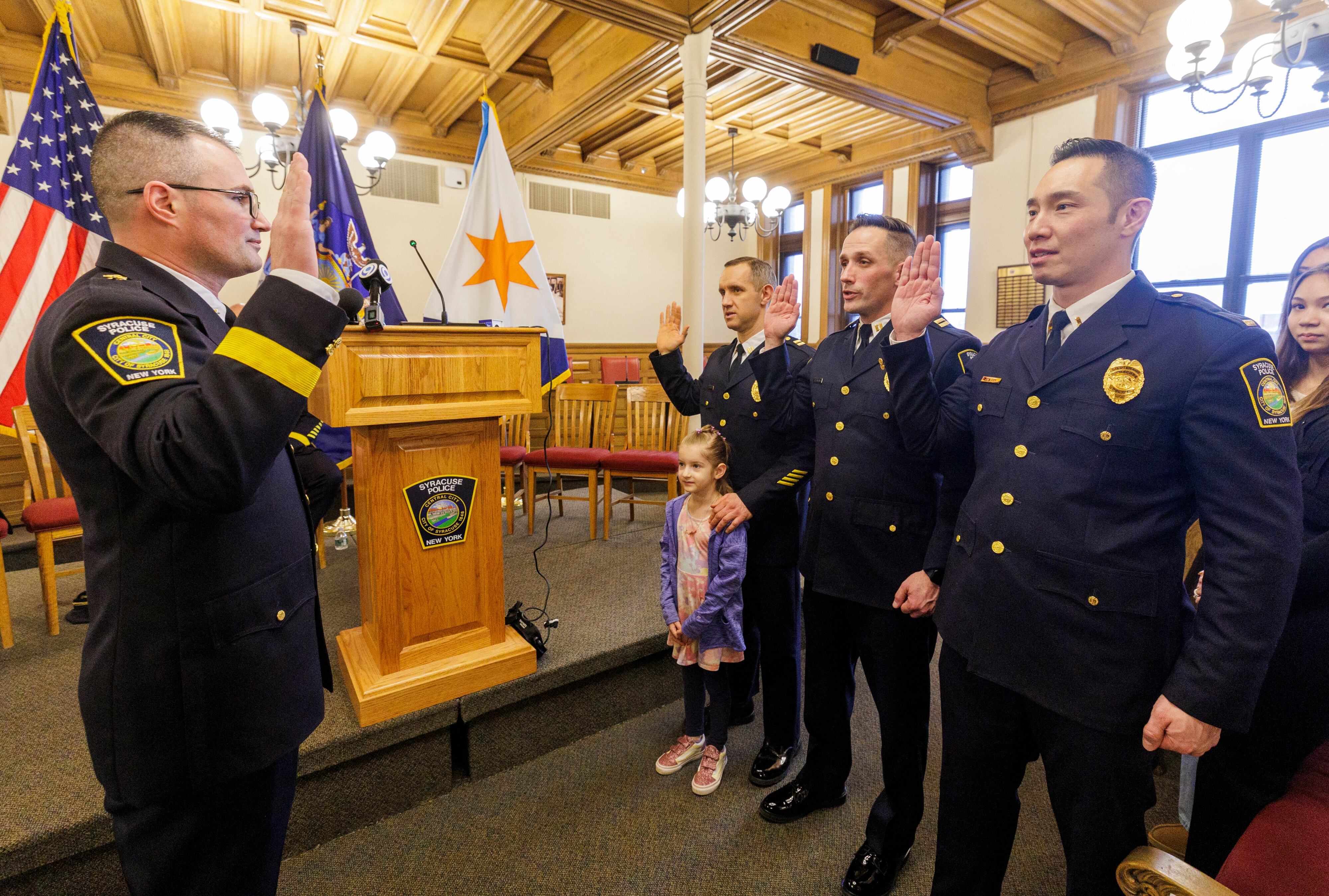 Mark Rusin sworn in as Syracuse’s police chief along with his new ...
