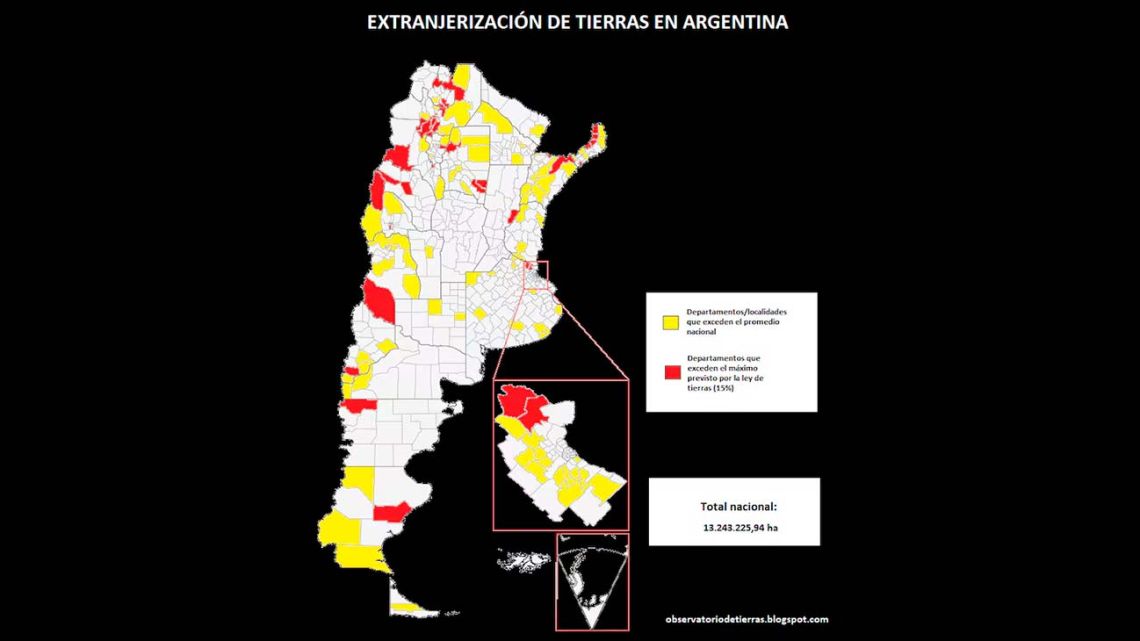 Quiénes controlan la tierra en Argentina: un mapa muestra 13 millones ...