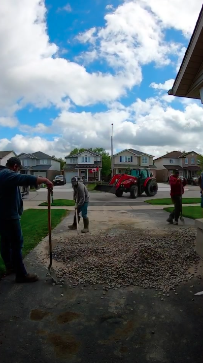 Friends with tractors - A day of outdoor landscaping work