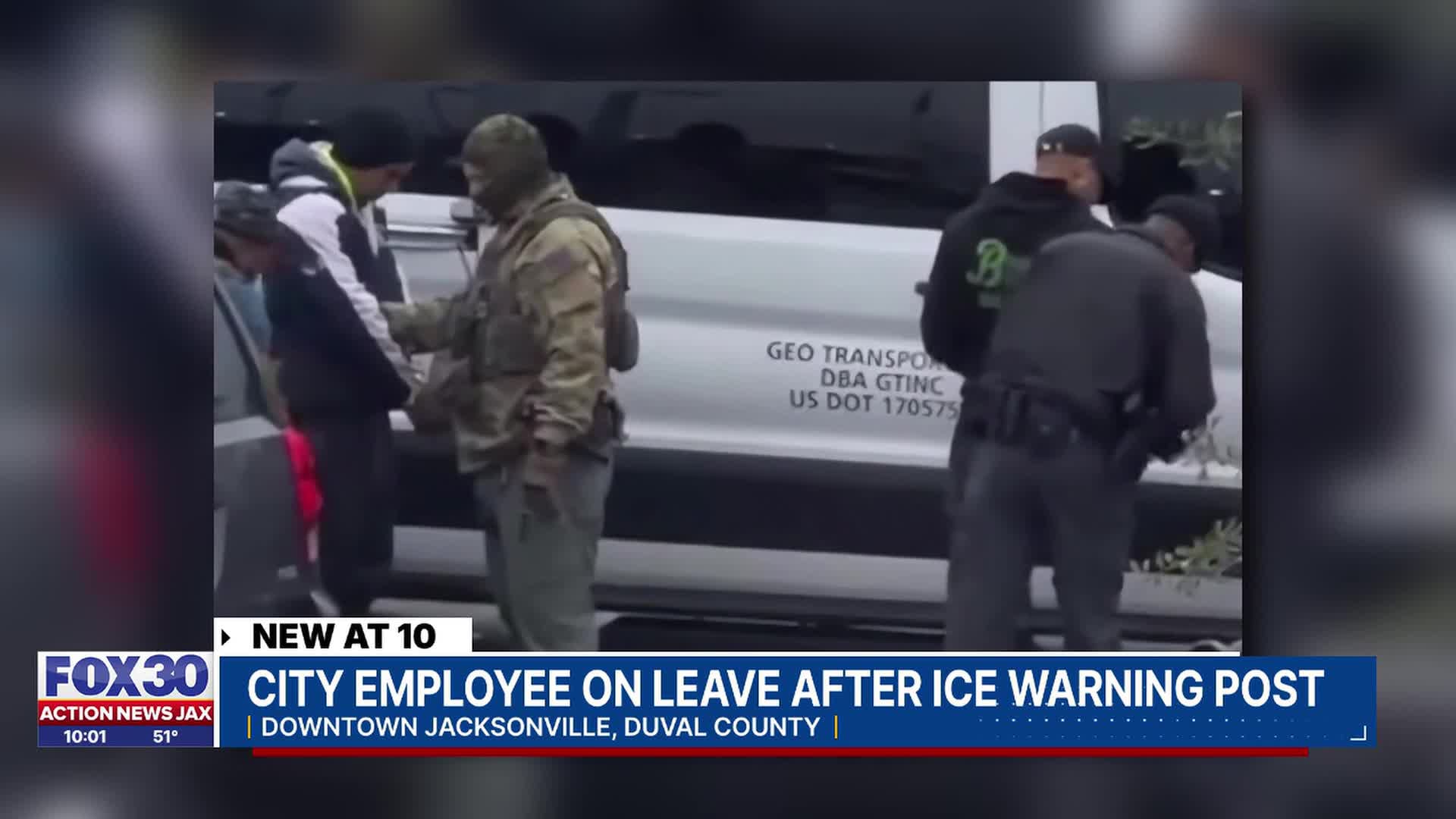City of Jacksonville employee placed on leave after ICE-related warning ...