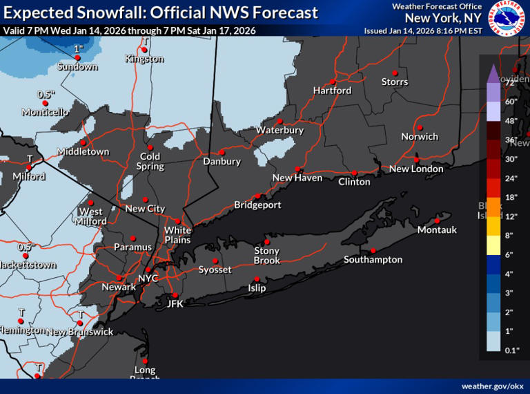 Bone-chilling temperatures, possible wintry mix to hit NYC