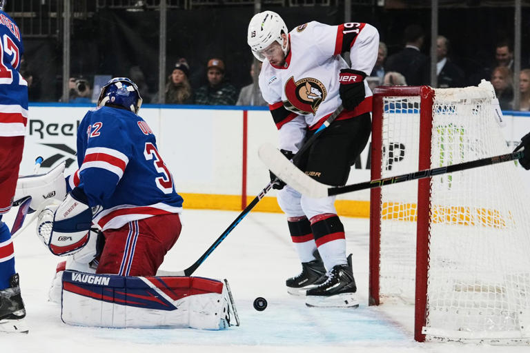Brady Tkachuk scores his 200th goal as the Senators beat the Rangers 8-4