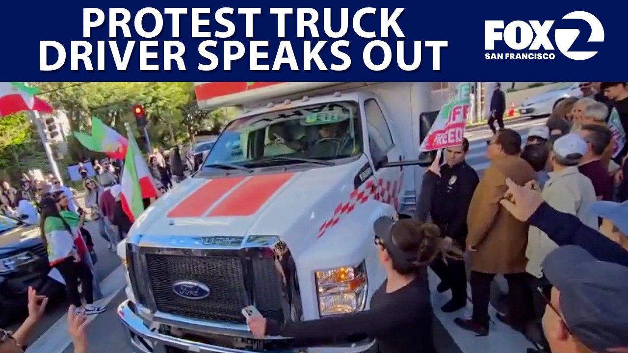 Truck driver at LA protest says he meant no harm