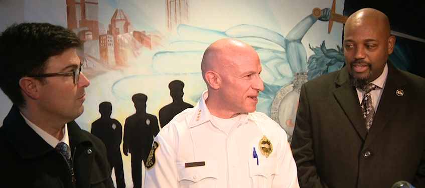 Mayor O’Connor and public safety leaders greet officers in Zone 5