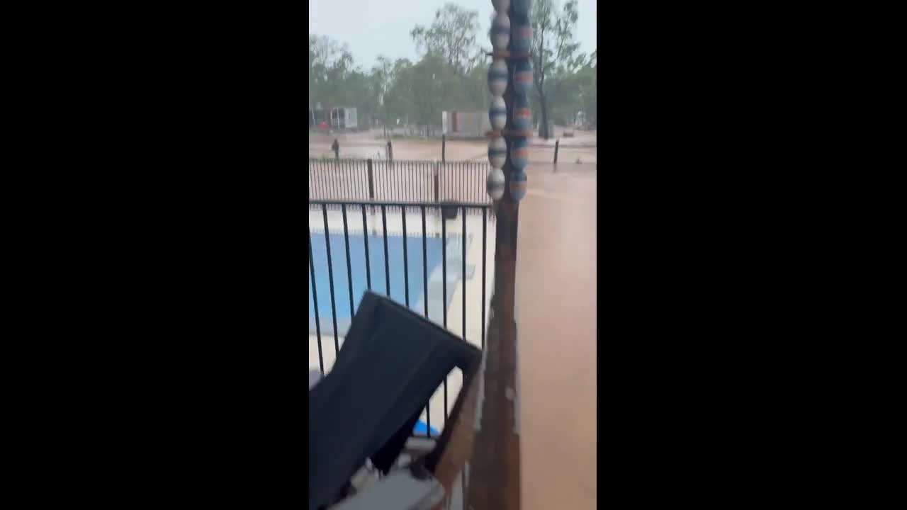 Severe flooding inundates rural property after heavy rainfall in ...