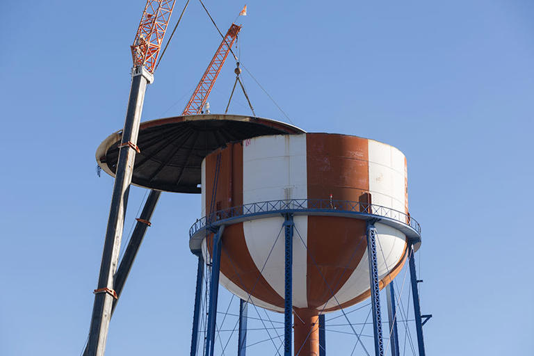 Somber milestone: Top of old Idaho Falls water tower removed during ...