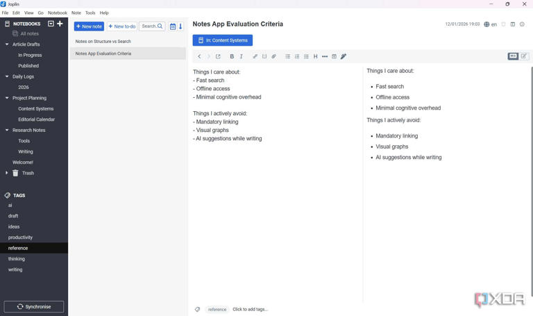 Why Joplin became my offline-first 'thinking notebook'