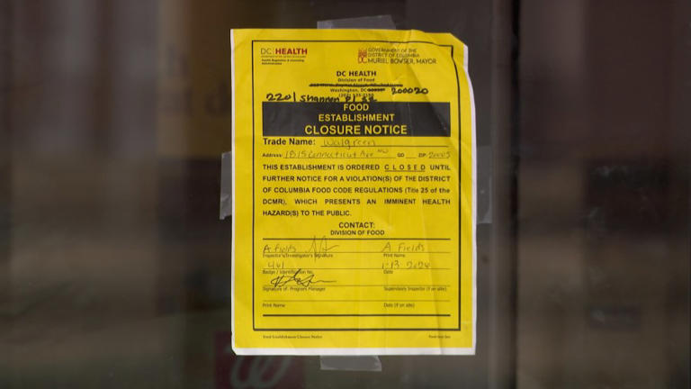 DC Health posts food closure notice on Walgreens