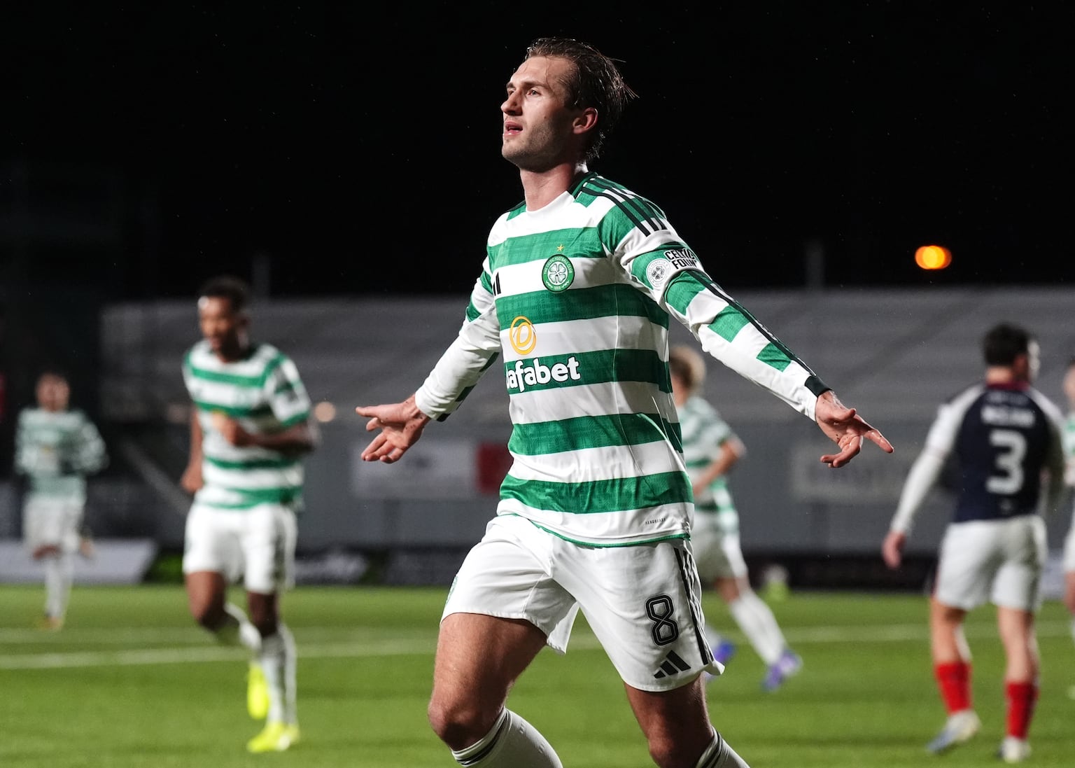 Celtic move up to second as Benjamin Nygren’s header sinks Falkirk