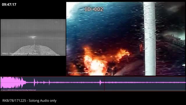 Moment ships explode in fireball after deadly collision in North Sea