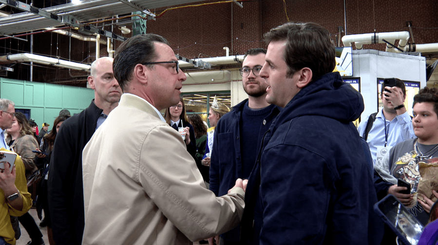 Shapiro shakes hands, shuns politics at Pennsylvania Farm Show