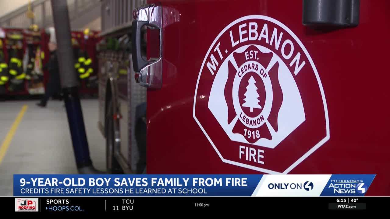 9-year-old boy saves family after fire breaks out inside Mount Lebanon home
