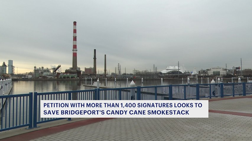 Petition looks to save Bridgeport's iconic candy cane smokestack