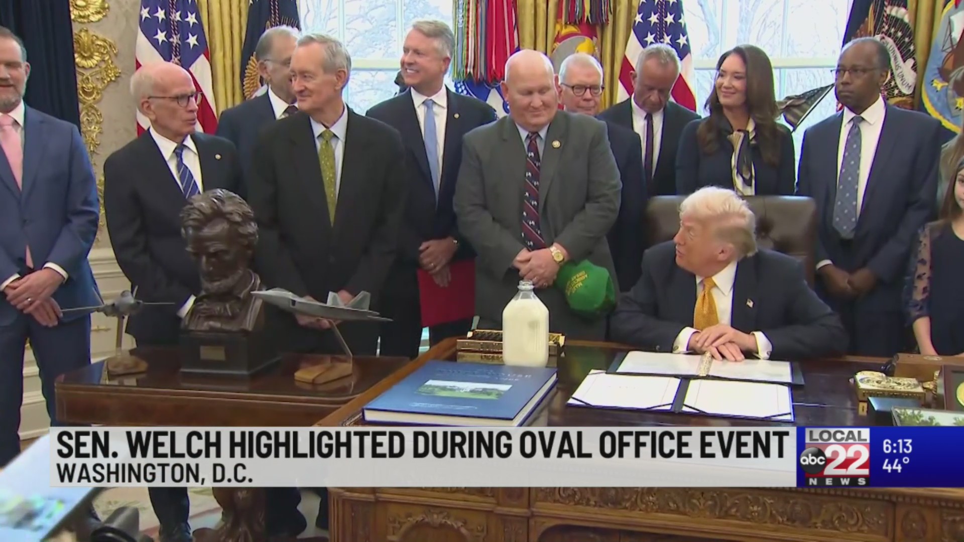 Welch joins President Trump for milk bill signing