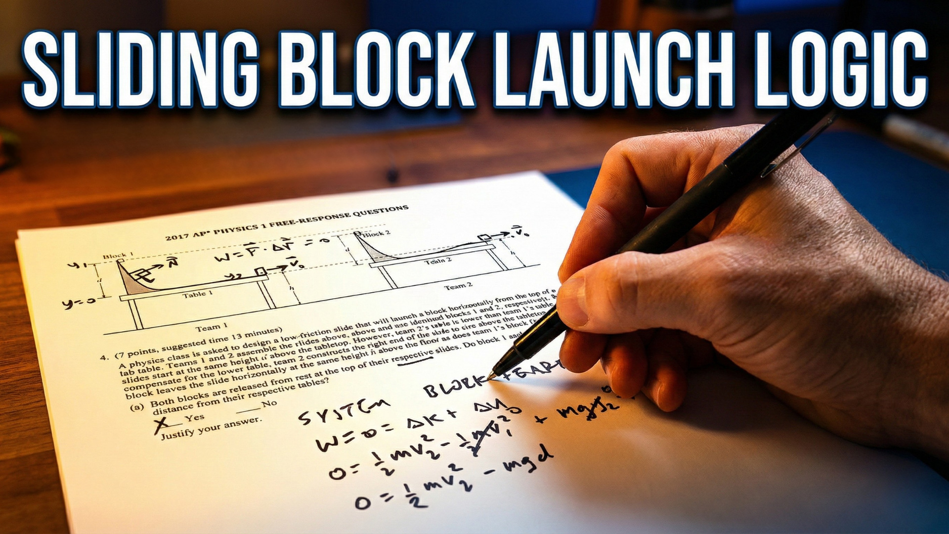 Ramp to projectile motion problem solved | AP Physics 1