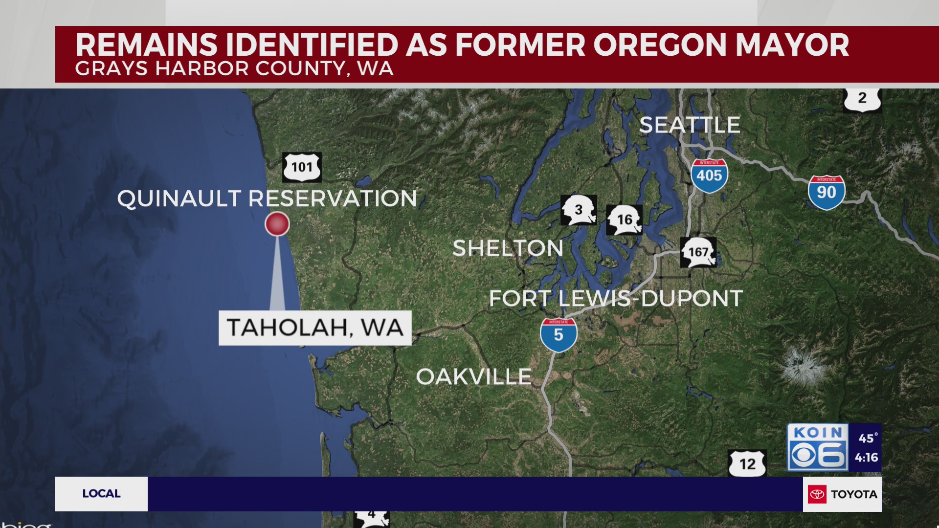 Remains found on Washington beach identified as former Oregon mayor