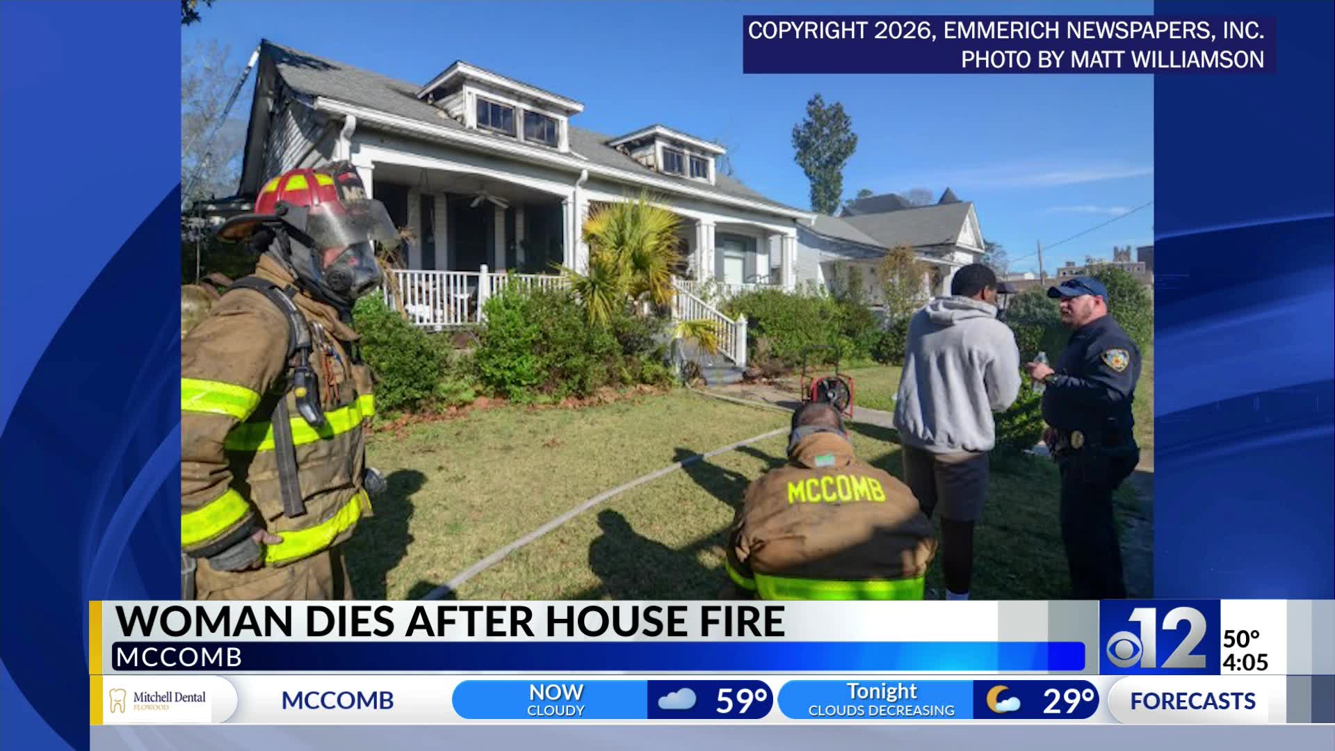One dead, one rescued in McComb house fire