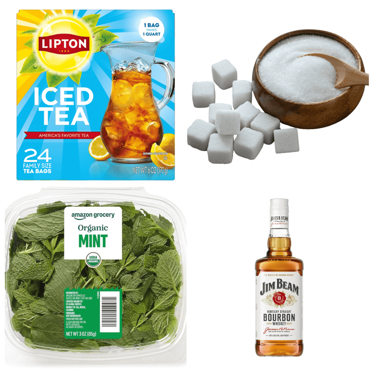 Bourbon mint iced tea