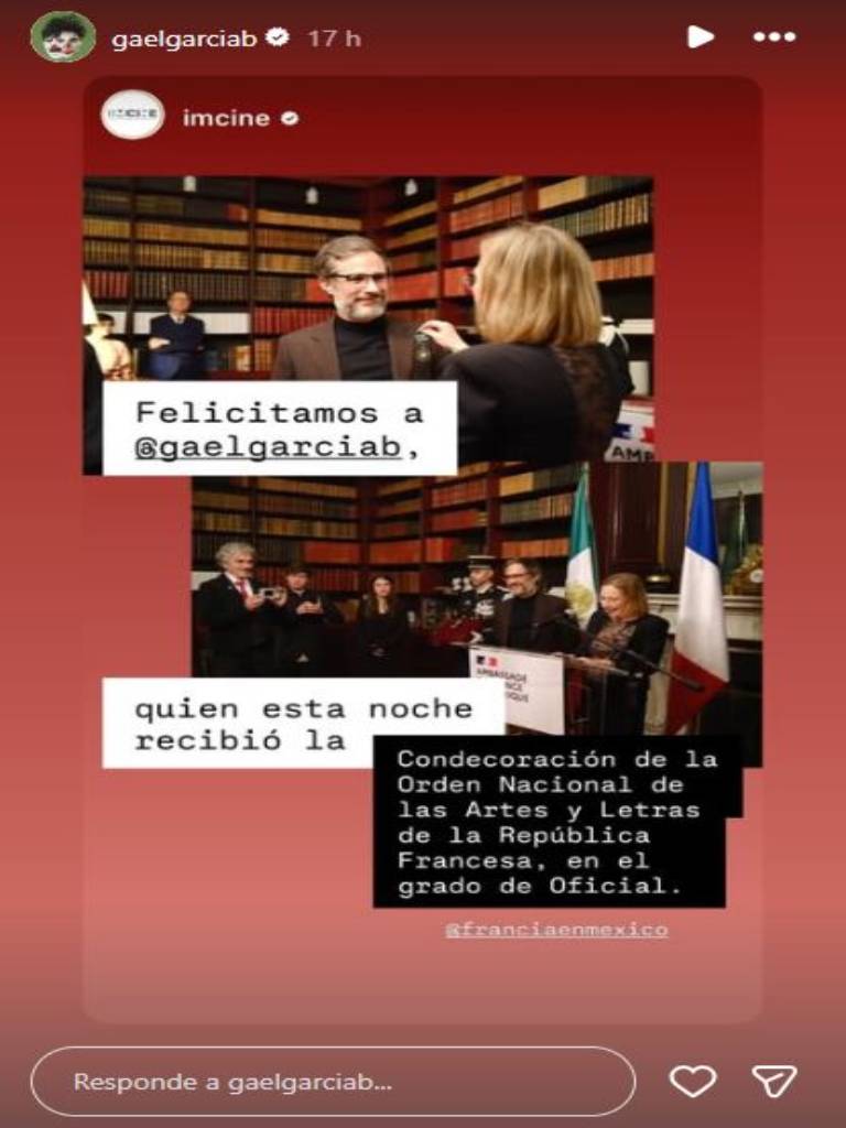 Embajada de Francia entrega reconocimiento a Gael García Bernal por su ...