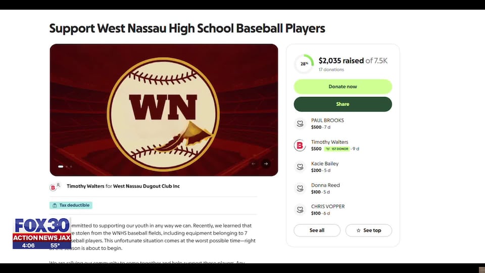 West Nassau High baseball team GoFundMe