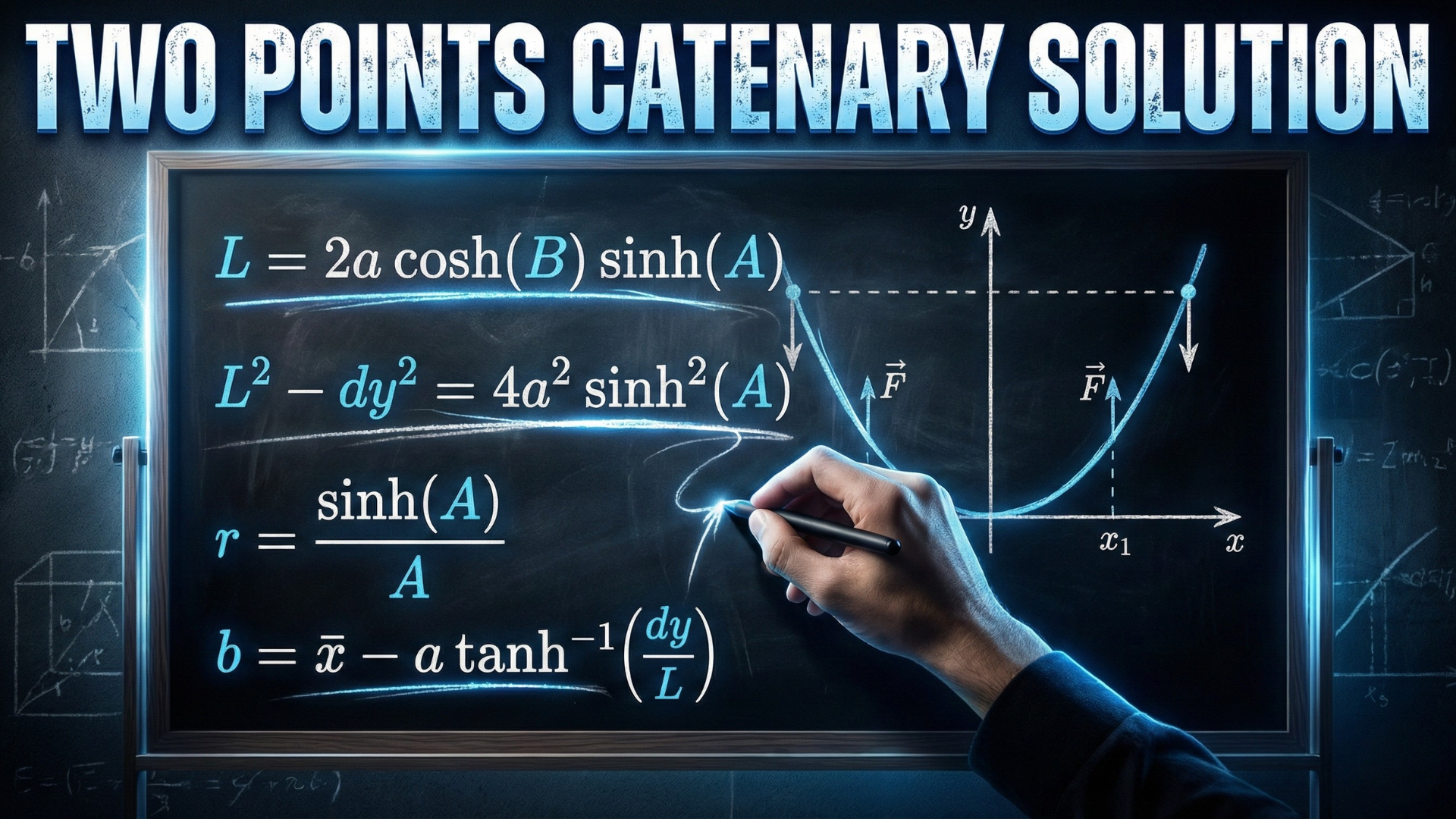 Finding and plotting a catenary curve | GlowScript Python tutorial