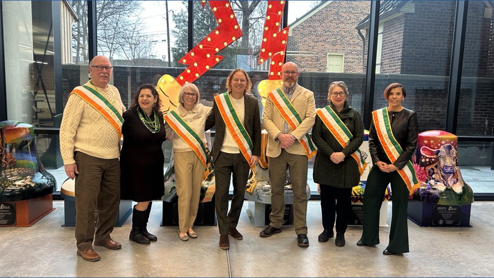 York passes the sash for St. Patrick's Day parade