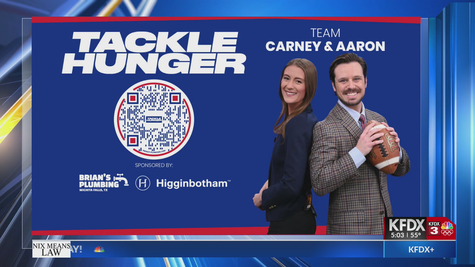 Tackle hunger with Carney & Aaron in the lead