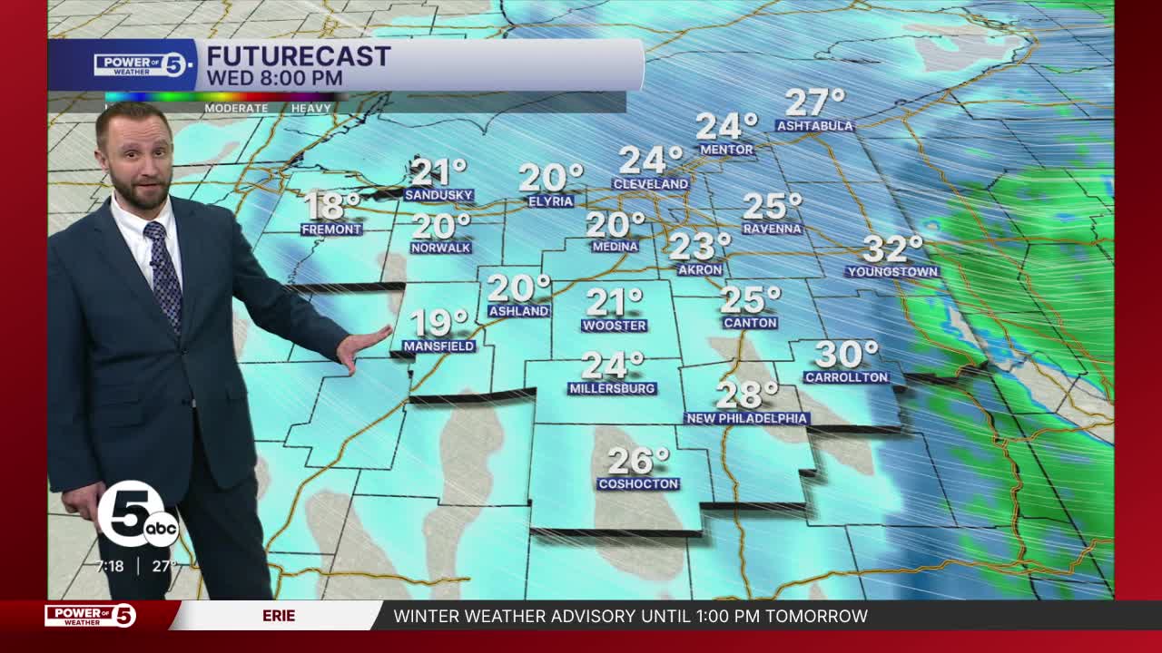 The power of 5 with the latest on Wednesday's snow