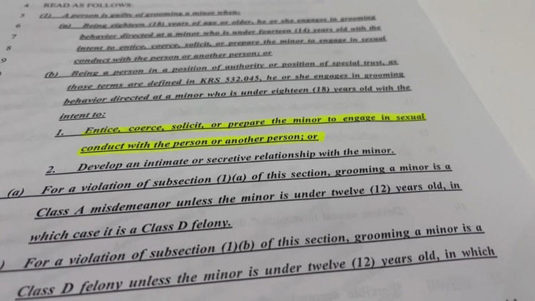 Kentucky lawmaker pushes to criminalize 'grooming' to prevent child ...